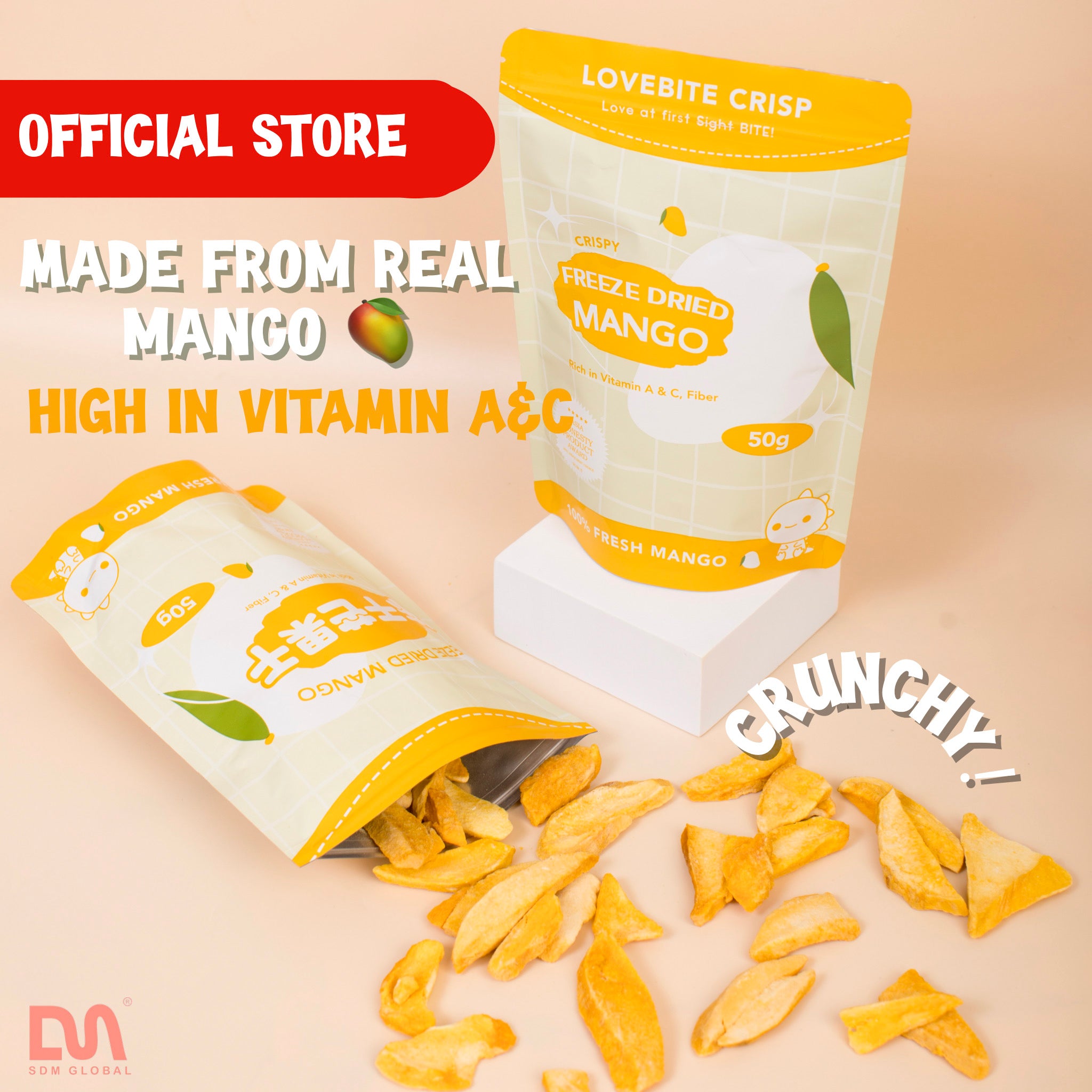 [50G] FREEZE DRIED MANGO 🥭 – Lovebite Crisp