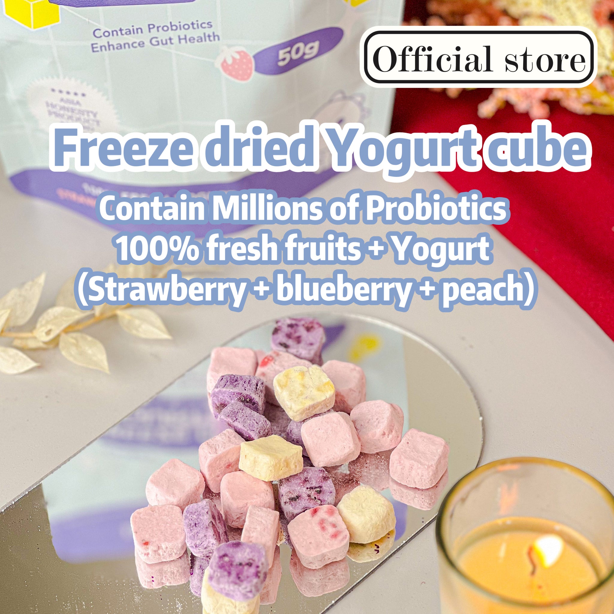 [50G] Freeze dried TRIO YOGURT CUBE 🥛! – Lovebite Crisp